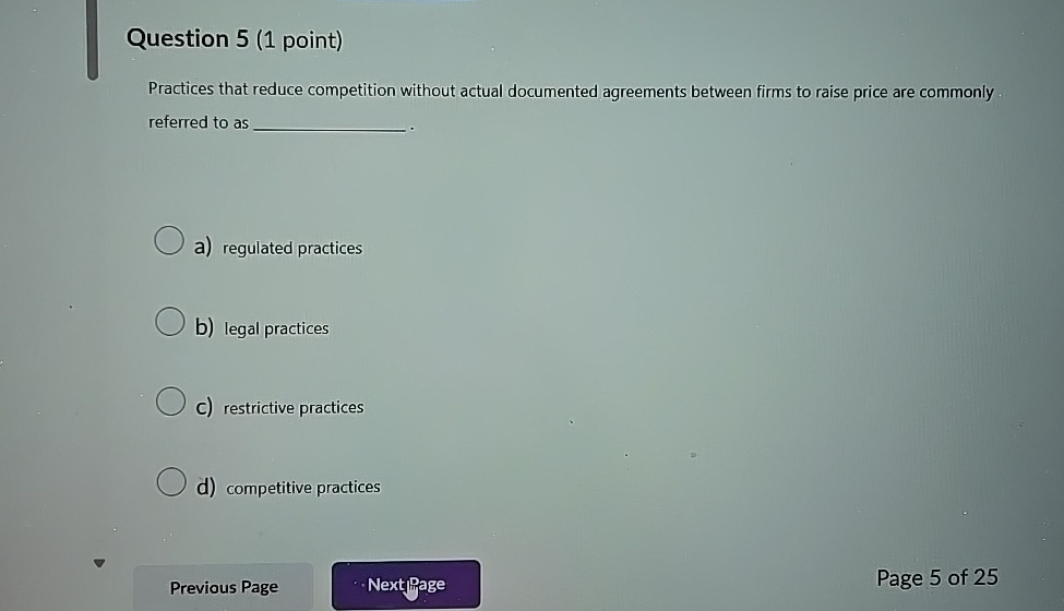Solved Question 5 (1 ﻿point)Practices that reduce | Chegg.com