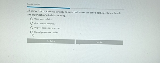 Solved Quention 24 ﻿ef 50Which workforce advocacy strategy | Chegg.com