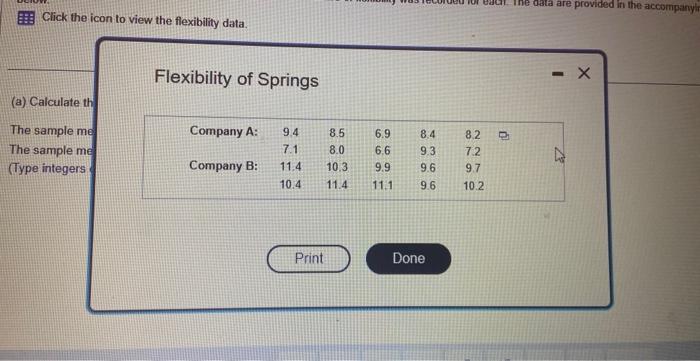 Solved ::5 Click the icon to view the flexibility data. | Chegg.com