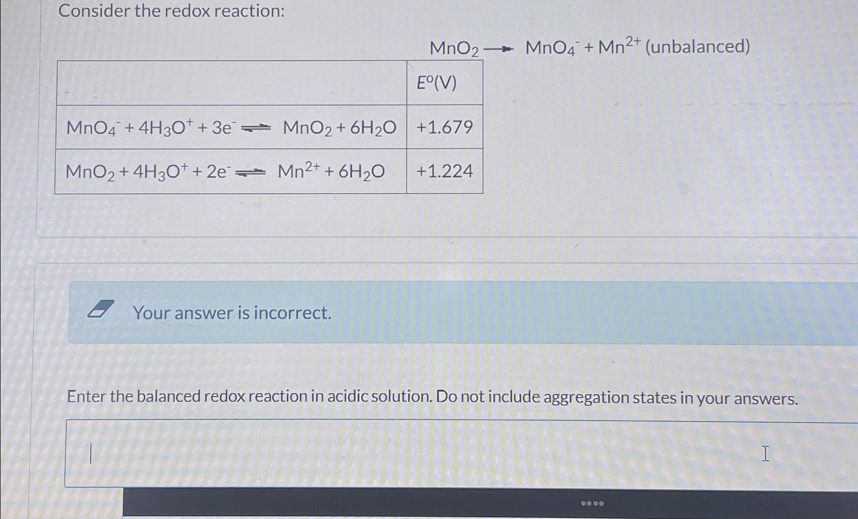 Solved Consider the redox | Chegg.com