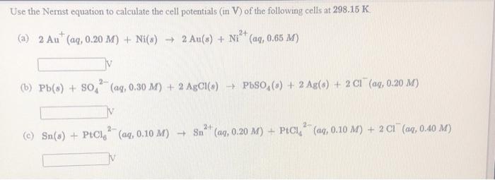 Solved Using values from the table of standard reduction | Chegg.com