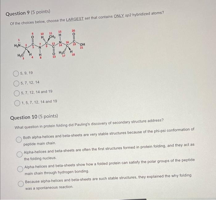 Solved Question 9 (5 points) Of the choices below, choose | Chegg.com