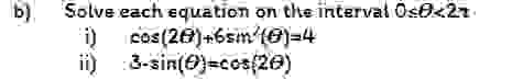 Solved b) ﻿Solve each equation on the interval | Chegg.com