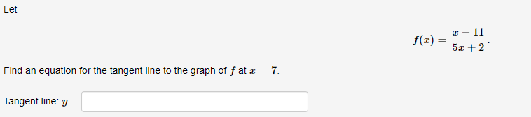 Solved Letf(x)=x-115x+2.Find an equation for the tangent | Chegg.com