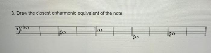 Solved 3. Draw the closest enharmonic equivalent of the | Chegg.com
