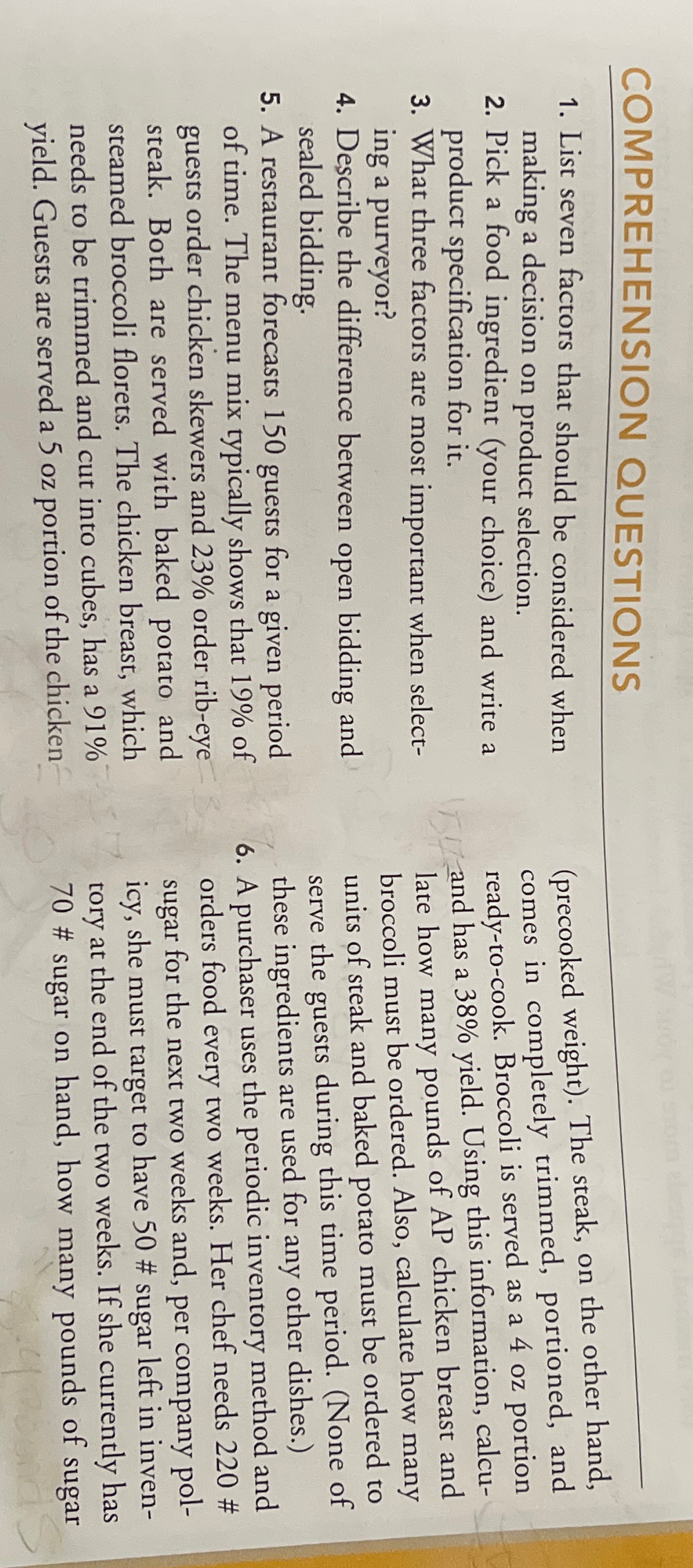 Solved COMPREHENSION QUESTIONSList seven factors that should | Chegg.com