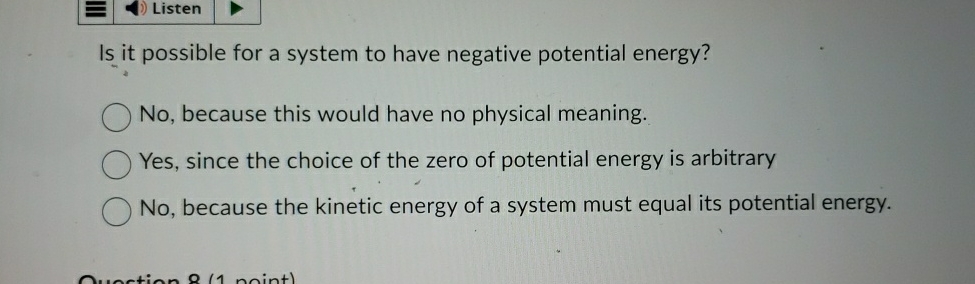 Solved ListenIs it possible for a system to have negative | Chegg.com