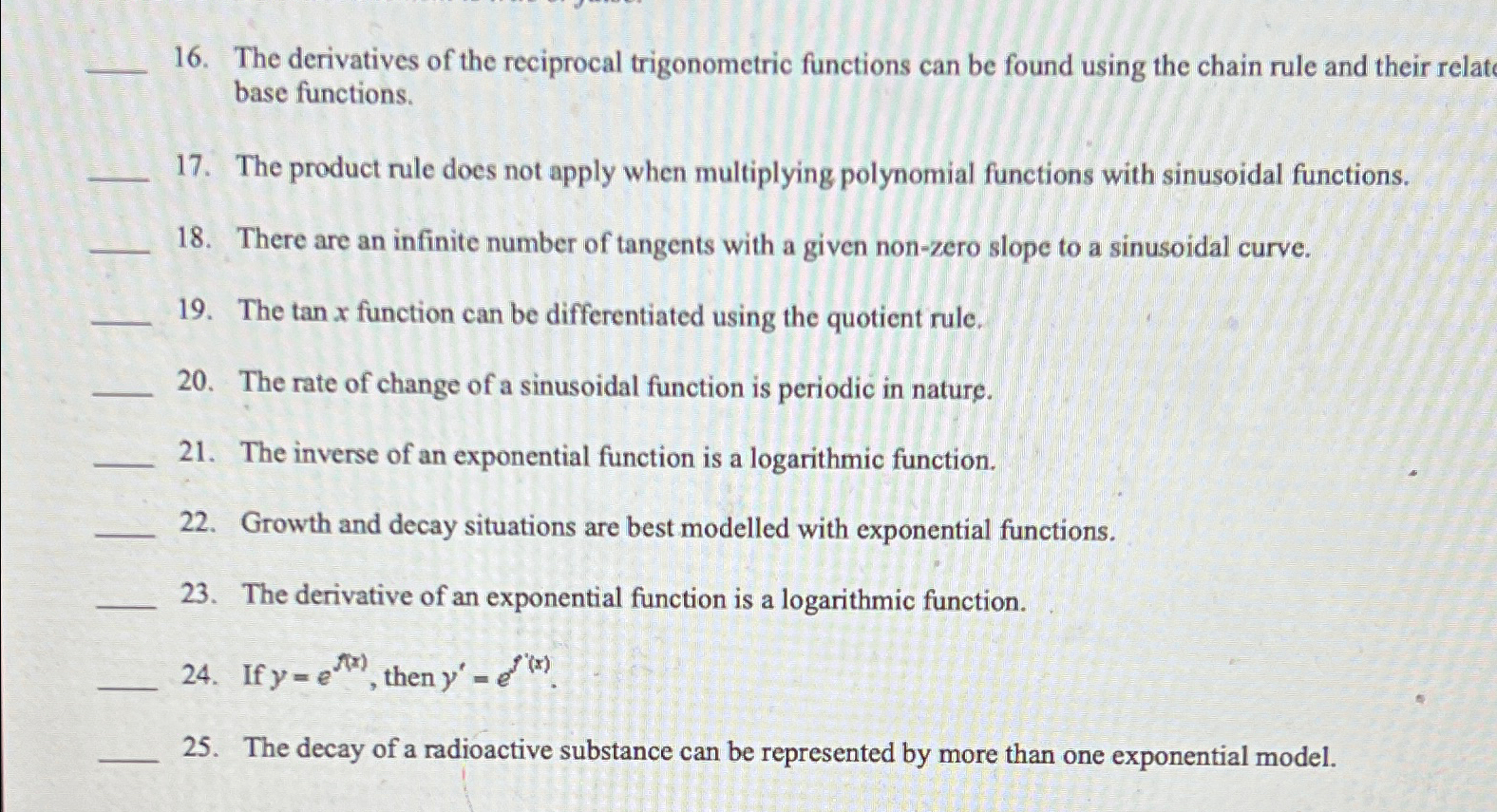Solved The derivatives of the reciprocal trigonometric | Chegg.com