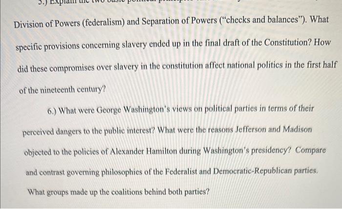 Division of Powers (federalism) and Separation of | Chegg.com