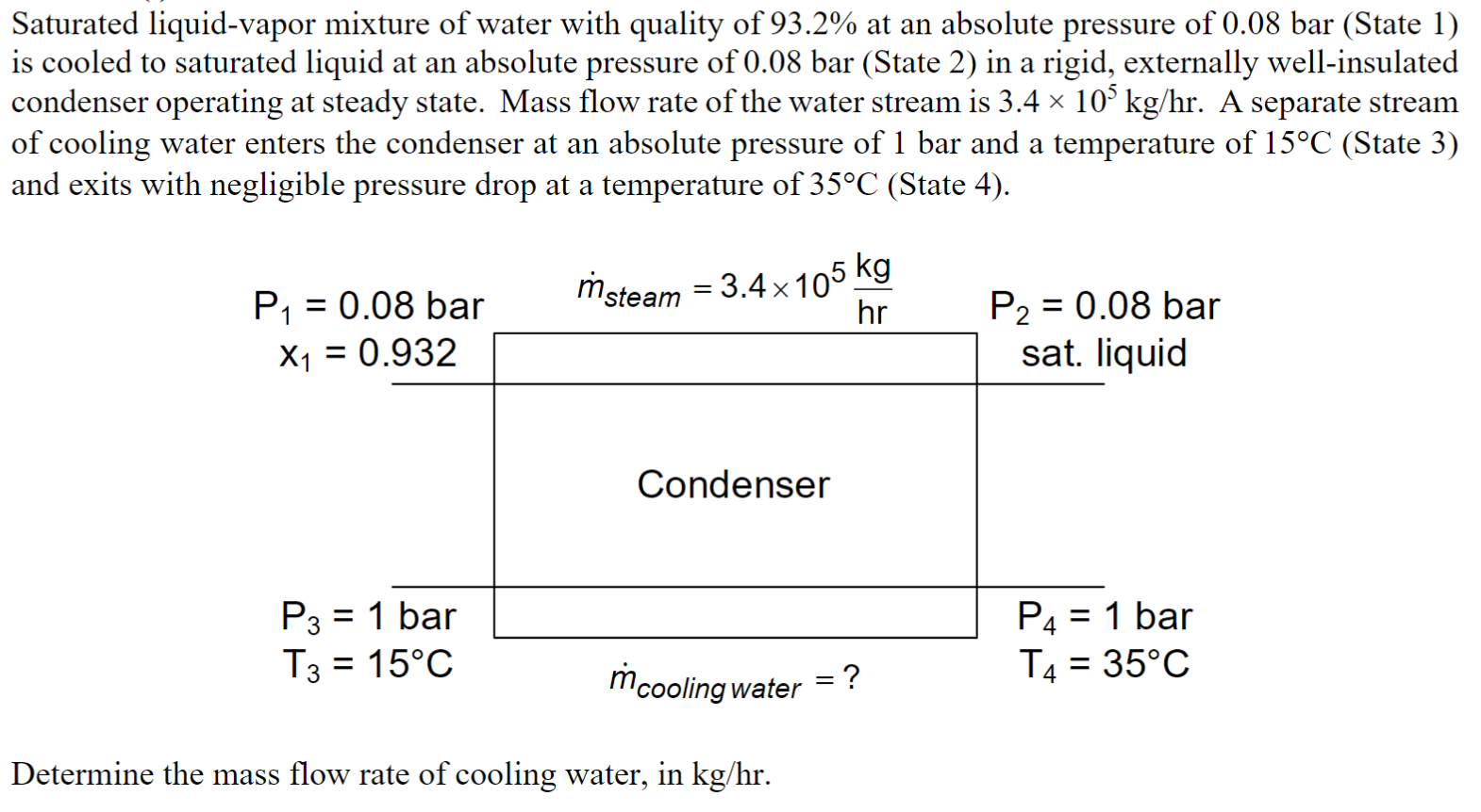 Solved Saturated liquid-vapor mixture of water with quality | Chegg.com