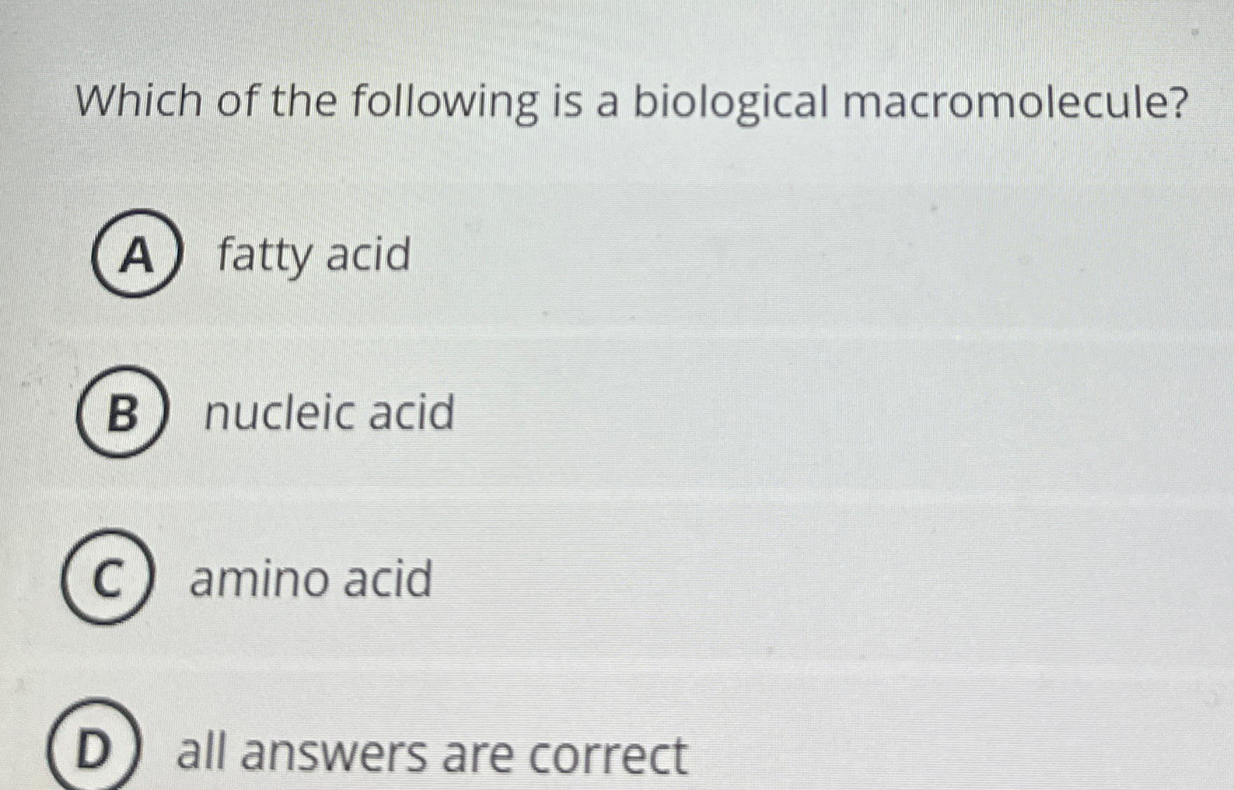 Solved Which of the following is a biological | Chegg.com