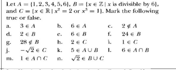 Solved Let A={1,2,3,4,5,6},B={x∈Z∣x is divisible by 6}, and | Chegg.com