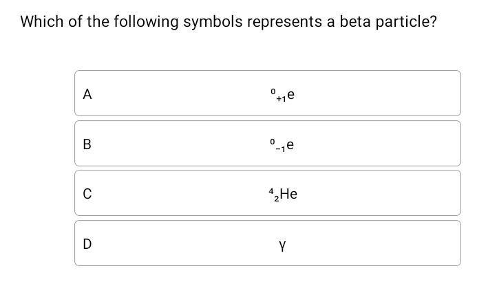 Solved Which of the following symbols represents a beta | Chegg.com