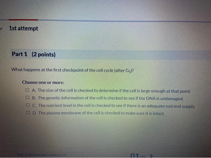 Solved 1st attempt Part 1 (2 points) What happens at the | Chegg.com