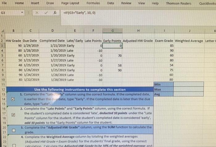 Microsoft Excel assignment. I'm having trouble woth | Chegg.com