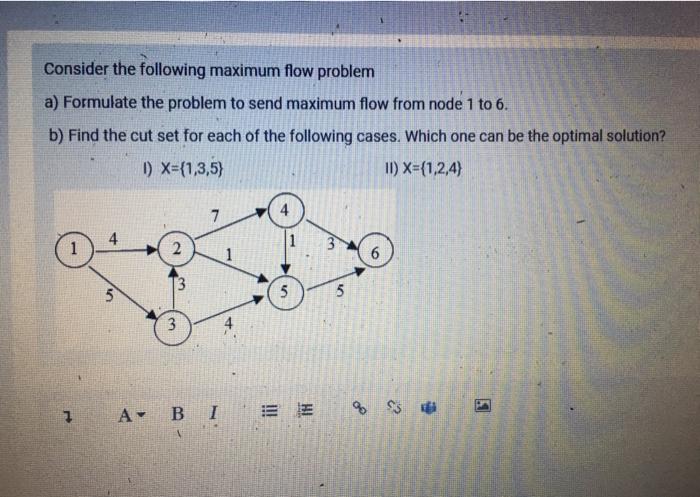 Solved Consider the following maximum flow problem a) | Chegg.com