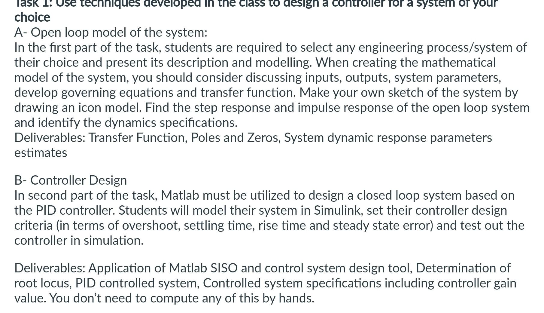Solved choice A- Open loop model of the system: In the first | Chegg.com