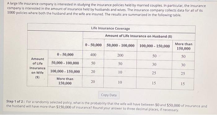 Solved A large life insurance company is interested in | Chegg.com