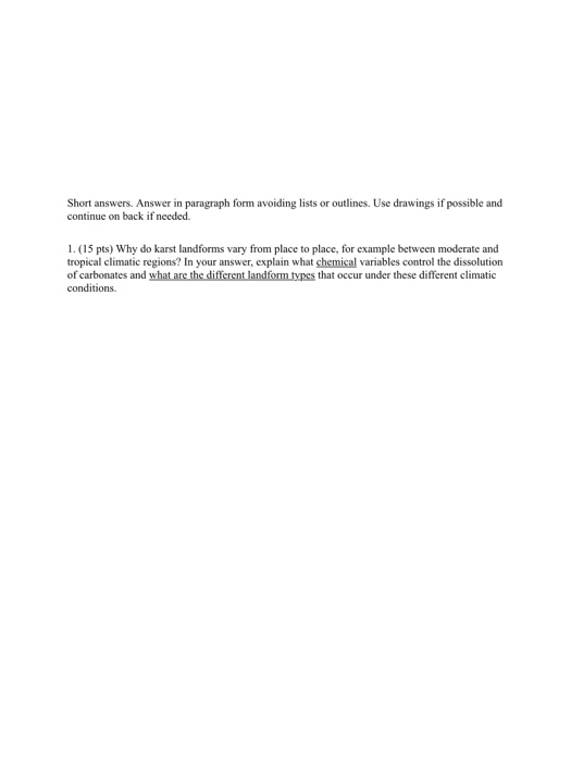Solved Short answers. Answer in paragraph form avoiding | Chegg.com