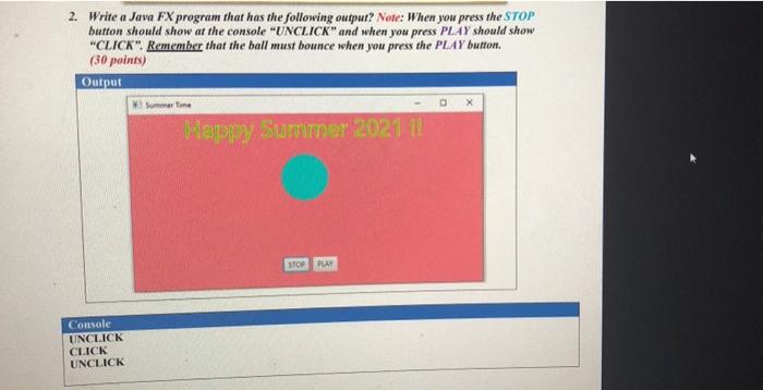 Solved 2. Write a Java FX program that has the following | Chegg.com