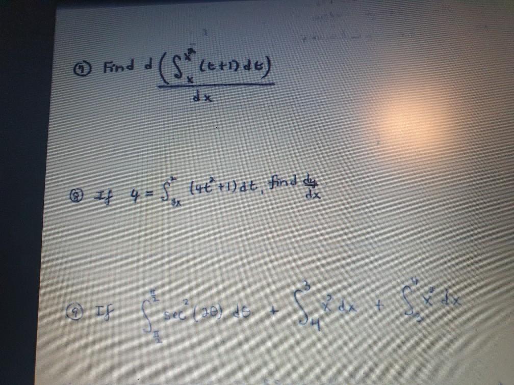 Solved Use 2nd FTC to find the following | Chegg.com