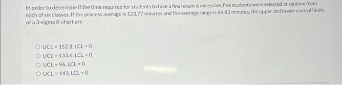 Solved In order to determine if the time required for | Chegg.com