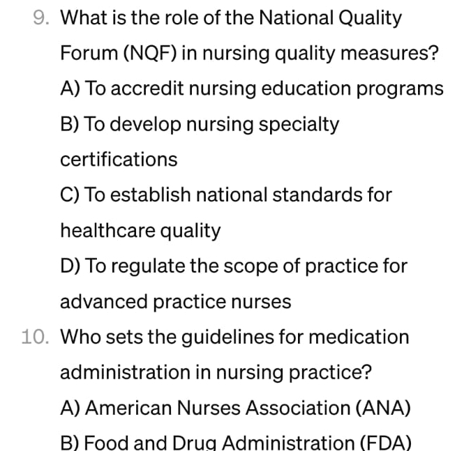 Solved What is the role of the National Quality Forum (NQF) | Chegg.com