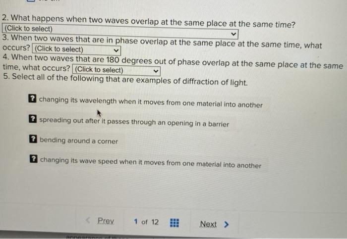 Solved 2. What happens when two waves overlap at the same | Chegg.com