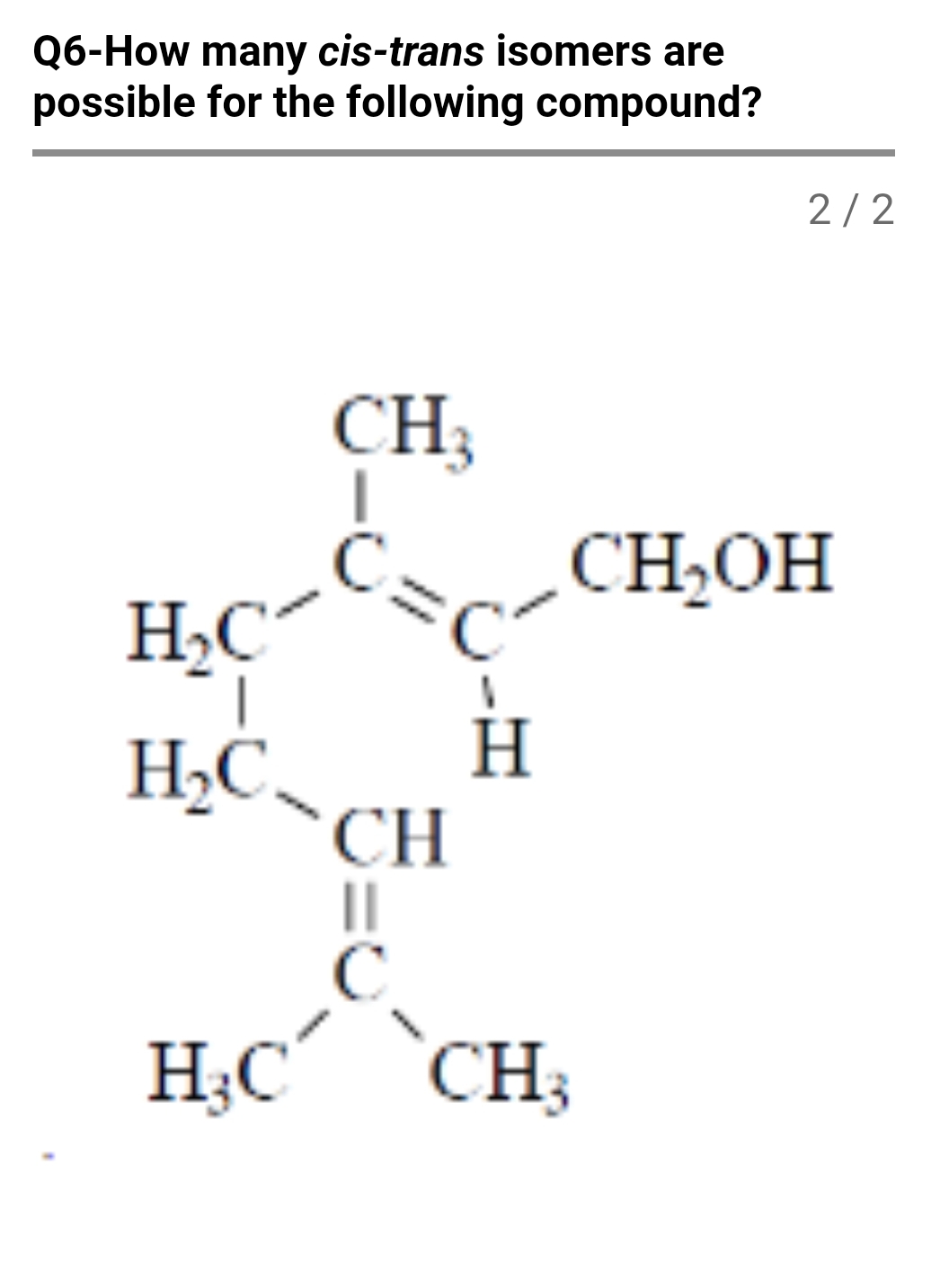Solved How many cis-trans isomers are possible for the | Chegg.com