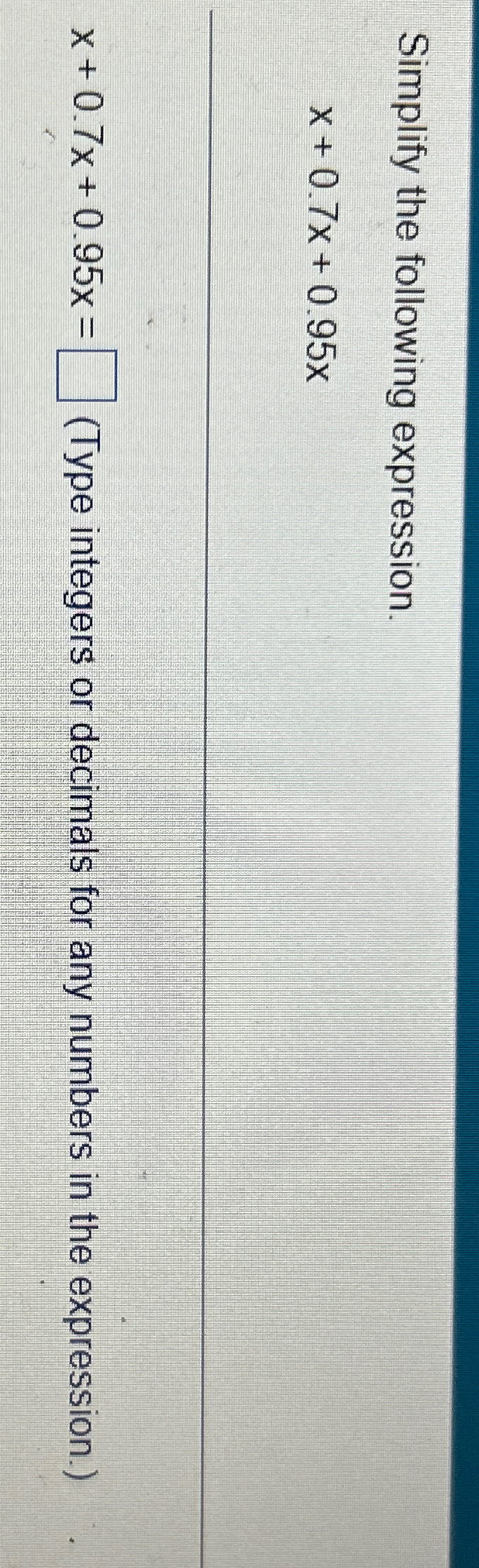 Solved Simplify the following | Chegg.com