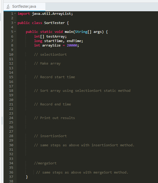 Solved // ﻿selectionSort// ﻿Make array// ﻿Record start | Chegg.com