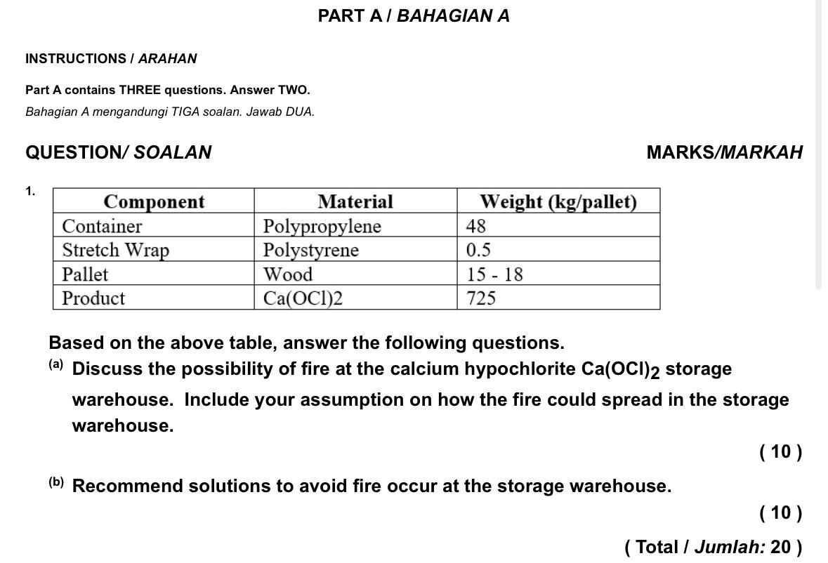 PART A / BAHAGIAN AINSTRUCTIONS / ARAHANPart A | Chegg.com PART A / BAHAGIAN AINSTRUCTIONS / ARAHANPart A | Chegg.com