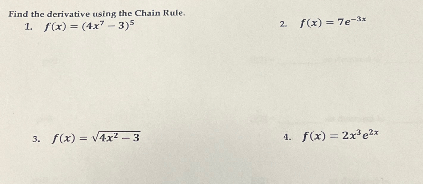 Solved Find the derivative using the Chain | Chegg.com