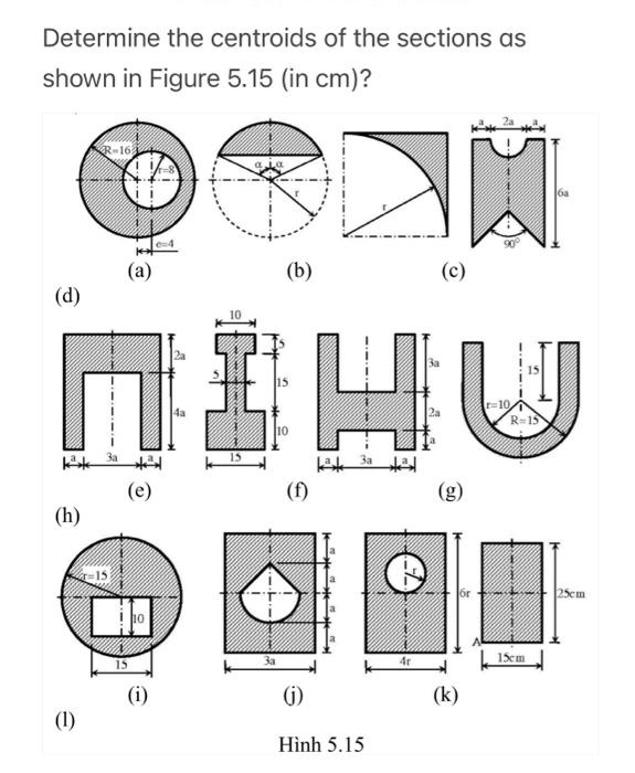 Solved Determine the centroids of the sections as shown in | Chegg.com