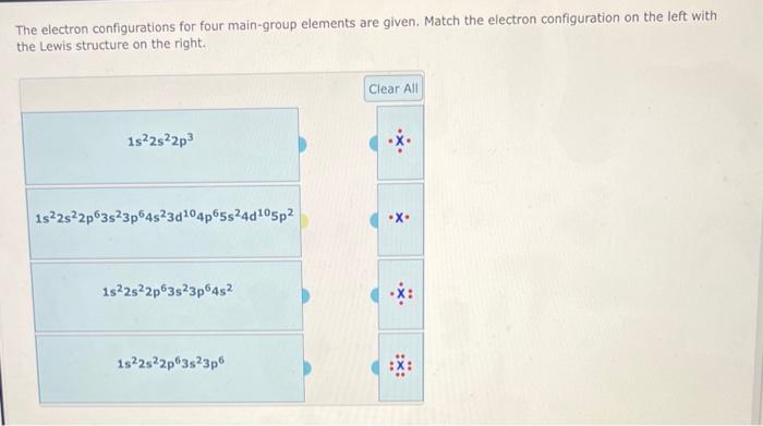 Solved The electron configurations for four main-group | Chegg.com