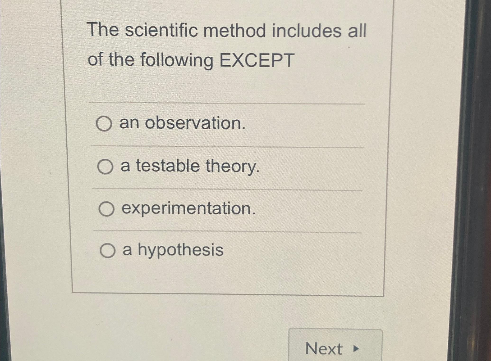Solved The scientific method includes all of the following | Chegg.com