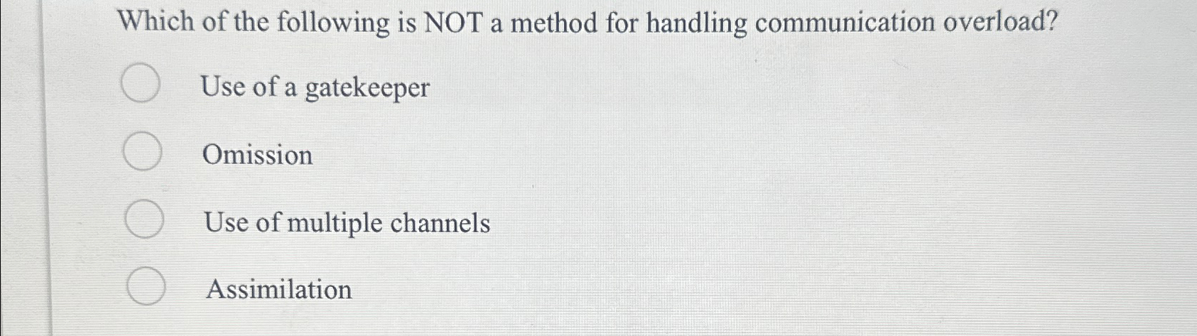 Solved Which of the following is NOT a method for handling | Chegg.com