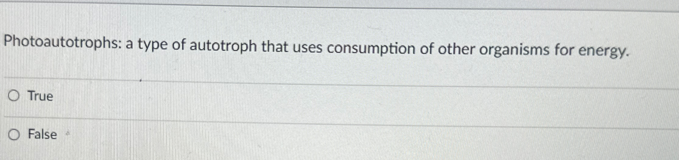 Solved Photoautotrophs: a type of autotroph that uses | Chegg.com