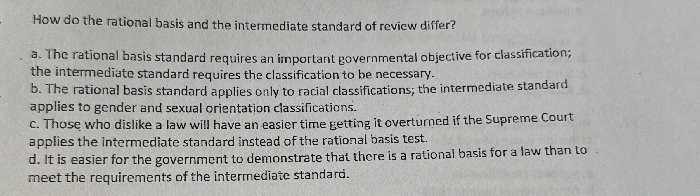 Solved How do the rational basis and the intermediate | Chegg.com