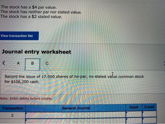 Solved Exercise 11-3 Accounting for par, stated, and no-par | Chegg.com