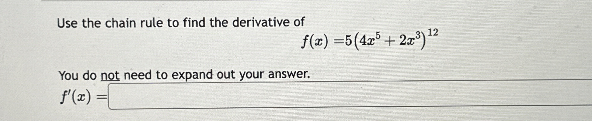 Solved Use the chain rule to find the derivative | Chegg.com