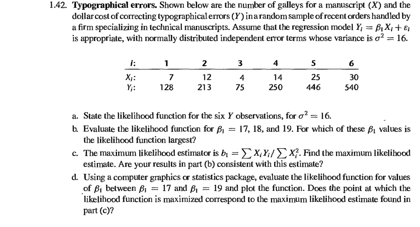Solved 1.42. ﻿Typographical errors. Shown below are the | Chegg.com