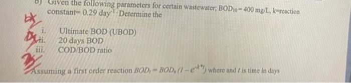 Solved 0) Given the following parameters for certain | Chegg.com