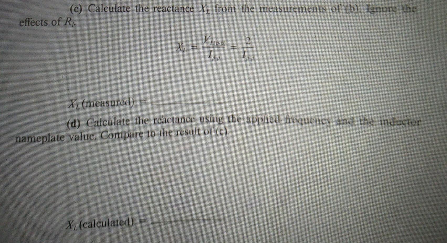 Solved Inductive Reactance (a) Construct the network of Fig | Chegg.com