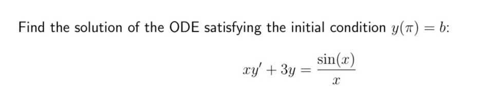 Solved Find the solution of the ODE satisfying the initial | Chegg.com