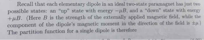 Solved IDEAL TWO STATE PARAMAGNET The magnetization of the | Chegg.com