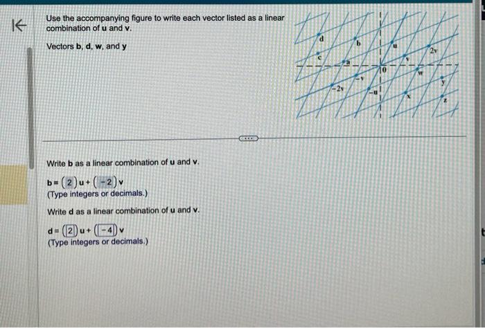 Solved Use The Accompanying Figure To Write Each Vector