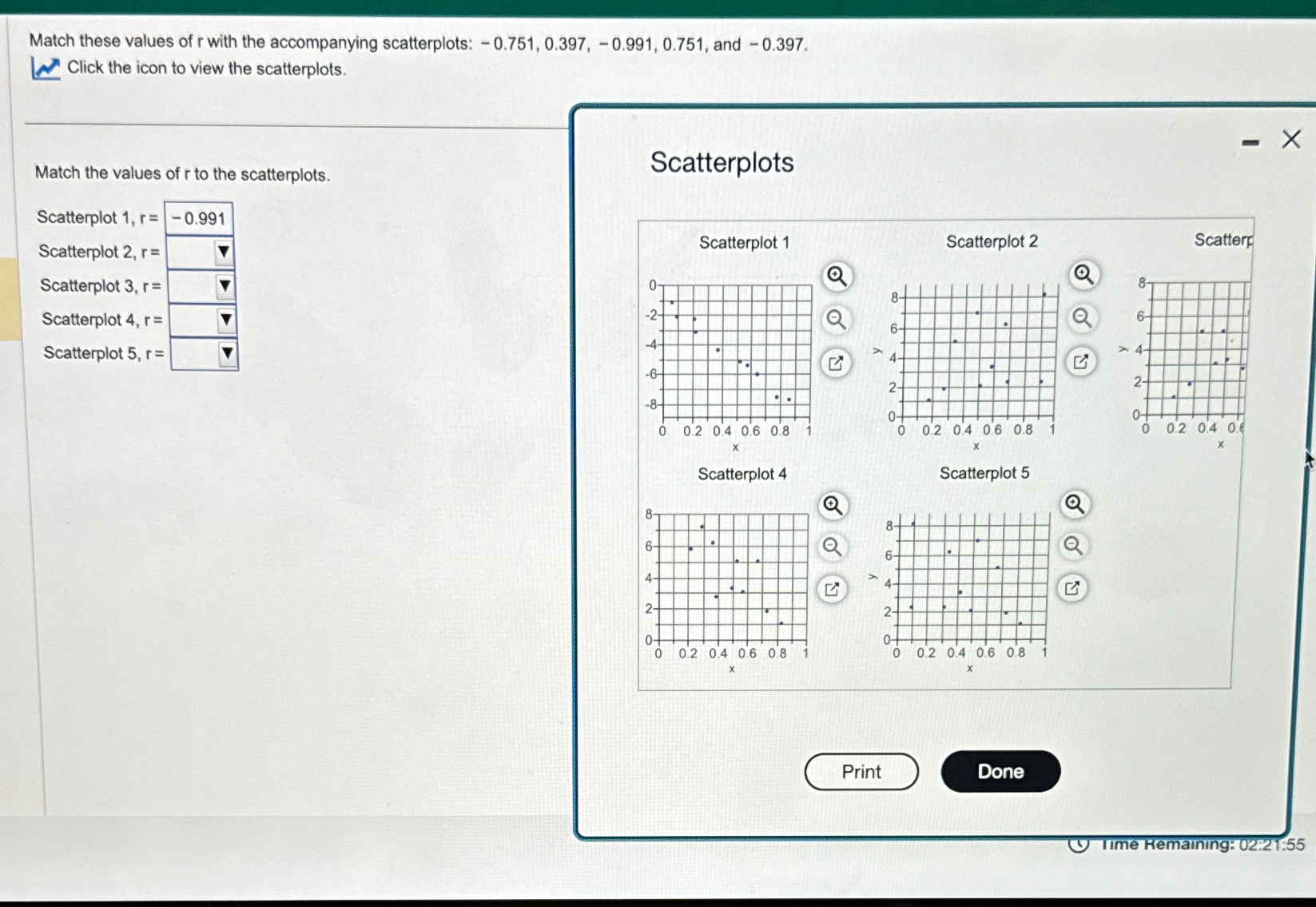 Solved Match these values of r ﻿with the accompanying | Chegg.com