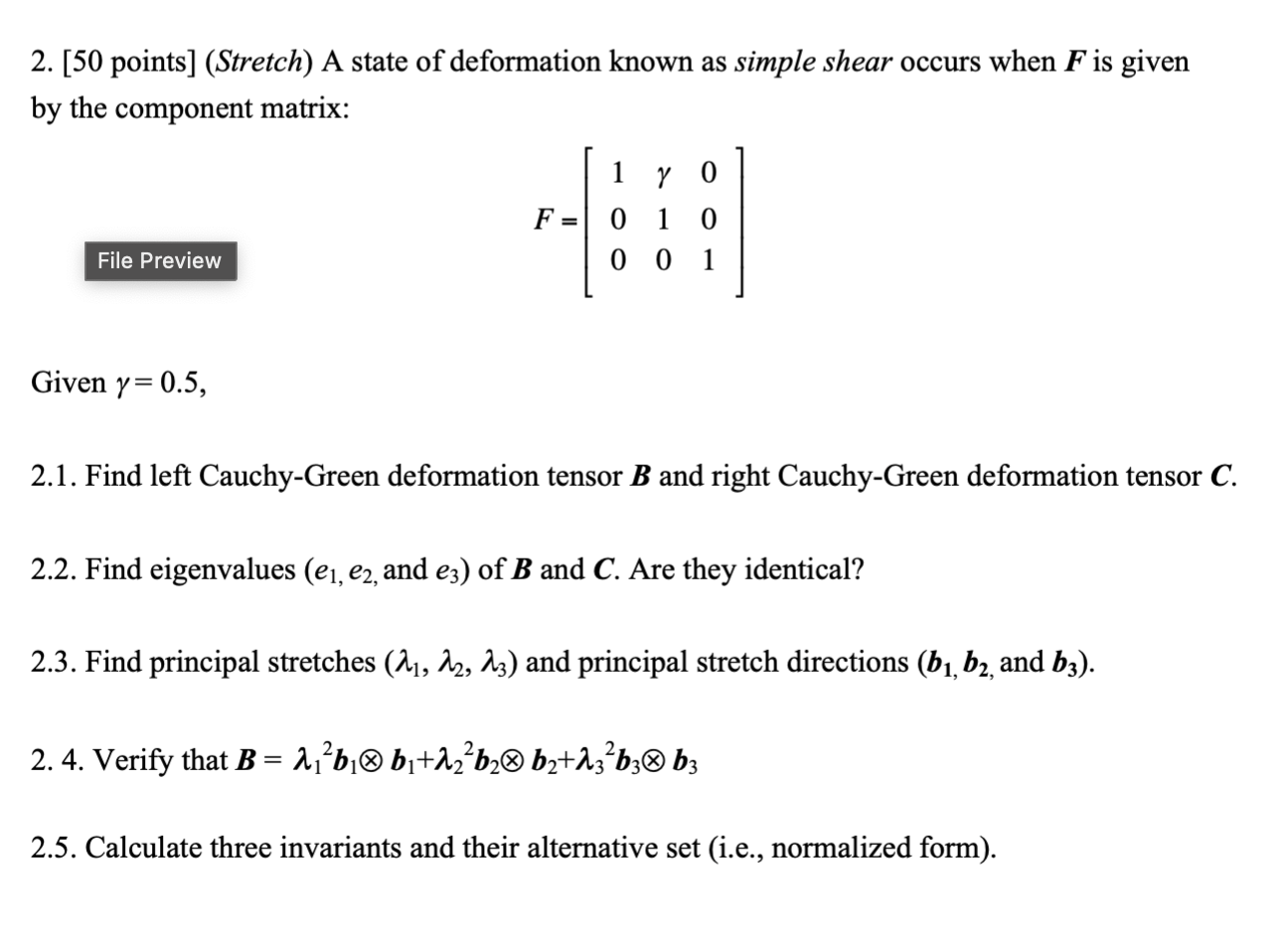 Solved [50 ﻿points] (Stretch) ﻿A state of deformation known | Chegg.com