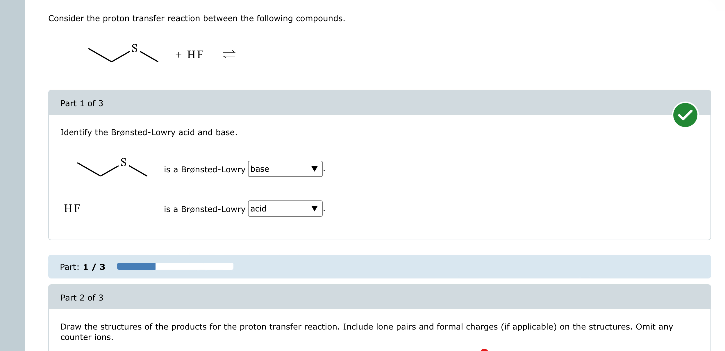 Solved Consider the proton transfer reaction between the | Chegg.com